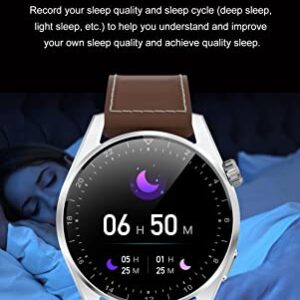 NW HANDA HK3 Pro Smart Watch for Men Women, Fitness Tracker Smartwatch with Heart Rate Blood Pressure Sleep Monitor Pedometer Bluetooth Call IP68 Waterproof Activity Tracker (Black+Brown)