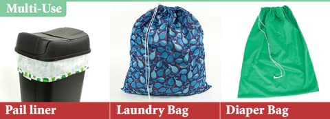 OsoCozy Cloth Diaper Pail Liner - Reusable, Washable, Waterproof Wet Bag with Drawstring. Excellent for Diaper Pails, Garbage Cans, Laundry, Recycling and Storage - Starry Night