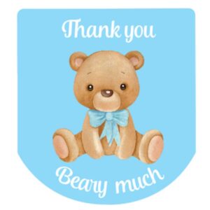 90 hand sanitizer labels thank you stickers boy baby shower favors teddy bear