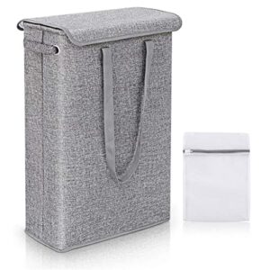 walnuta folding dirty laundry basket foldable basket hamper bin bag hamper with lid laundry storage baskets washing hamper (color : a, size : 1200d49-grey)