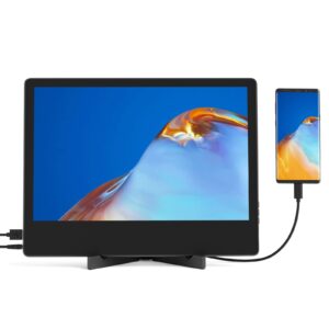 lijun portable monitor for laptops and smartphones, computer display monitor w/usb-a port hdmi, 13.3" 1280×800 ips external monitor w/monitor stand & speakers for laptop pc xbox ps5 switch