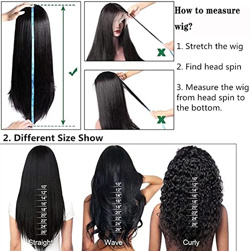 Eileen 13x4 HD Lace Front Wigs Human Hair Straight 24 Inch 180 Density Glueless Wigs Human Hair Straight Lace Frontal Wigs Human Hair Closure Wig Human Hair for Women Natural Black