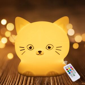 mamtopia night light for kids, baby night light touch sensor and remote control baby lamp with 9 adjustable brightness and 9 colors mode for toddler children gift