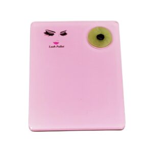 sisiter 2-in-1 acrylic eyelash extension pallet + round jade stone set eyelash grafting tool pad lash tray gasket (pink)