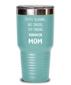 abc tumbler potty training, abc singing, toy finding toddler mom funny gift idea 30oz, teal green