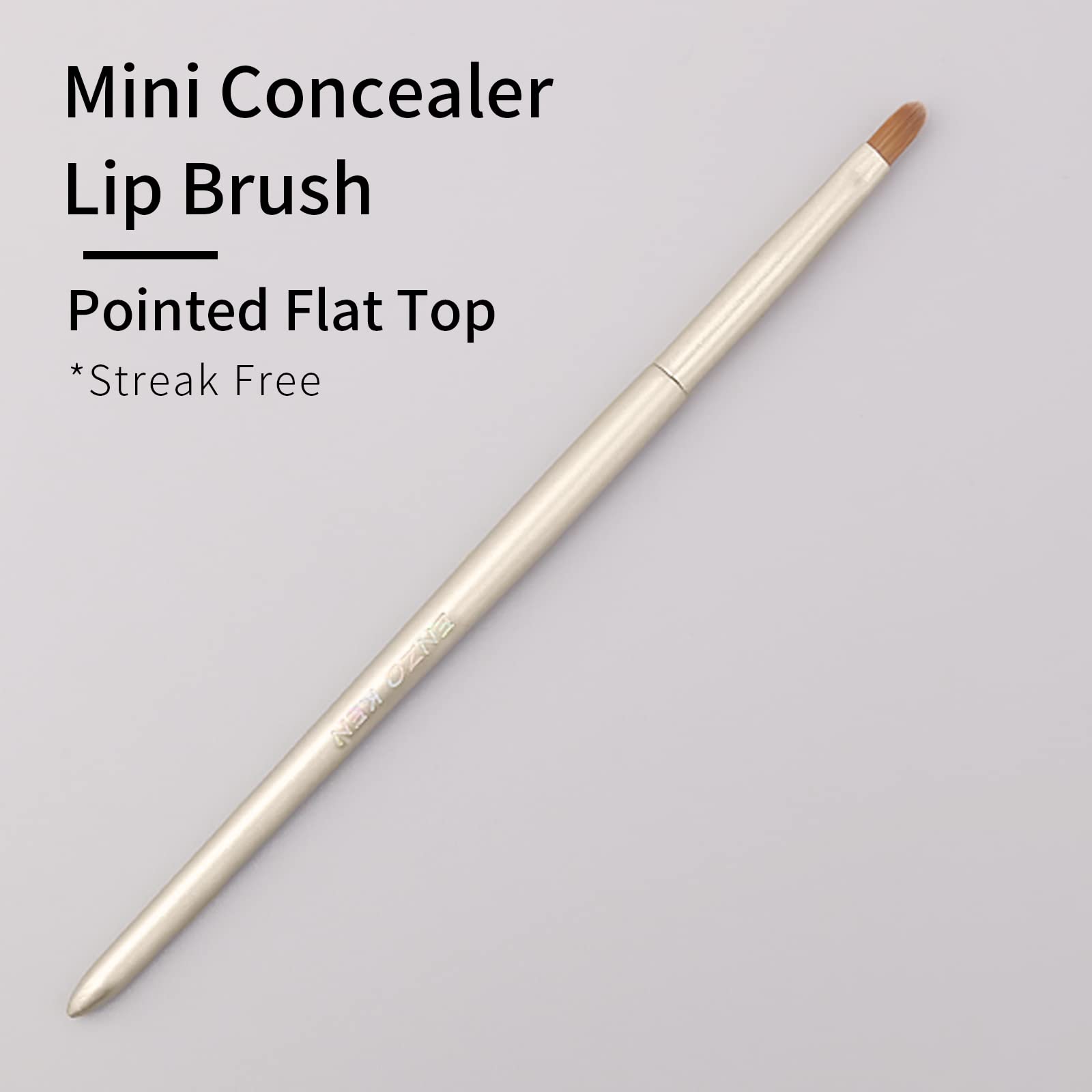 ENZO KEN Thin Lip Brush, Mini Flat Concealer Brush Under Eye, Small Lip Makeup Brush for Lip Stick, Liquid Lipstick, Liquid Blush, Lipgloss, Lip Plumper, Lip Plumping Lip Gloss, Spots, Mature Skin.