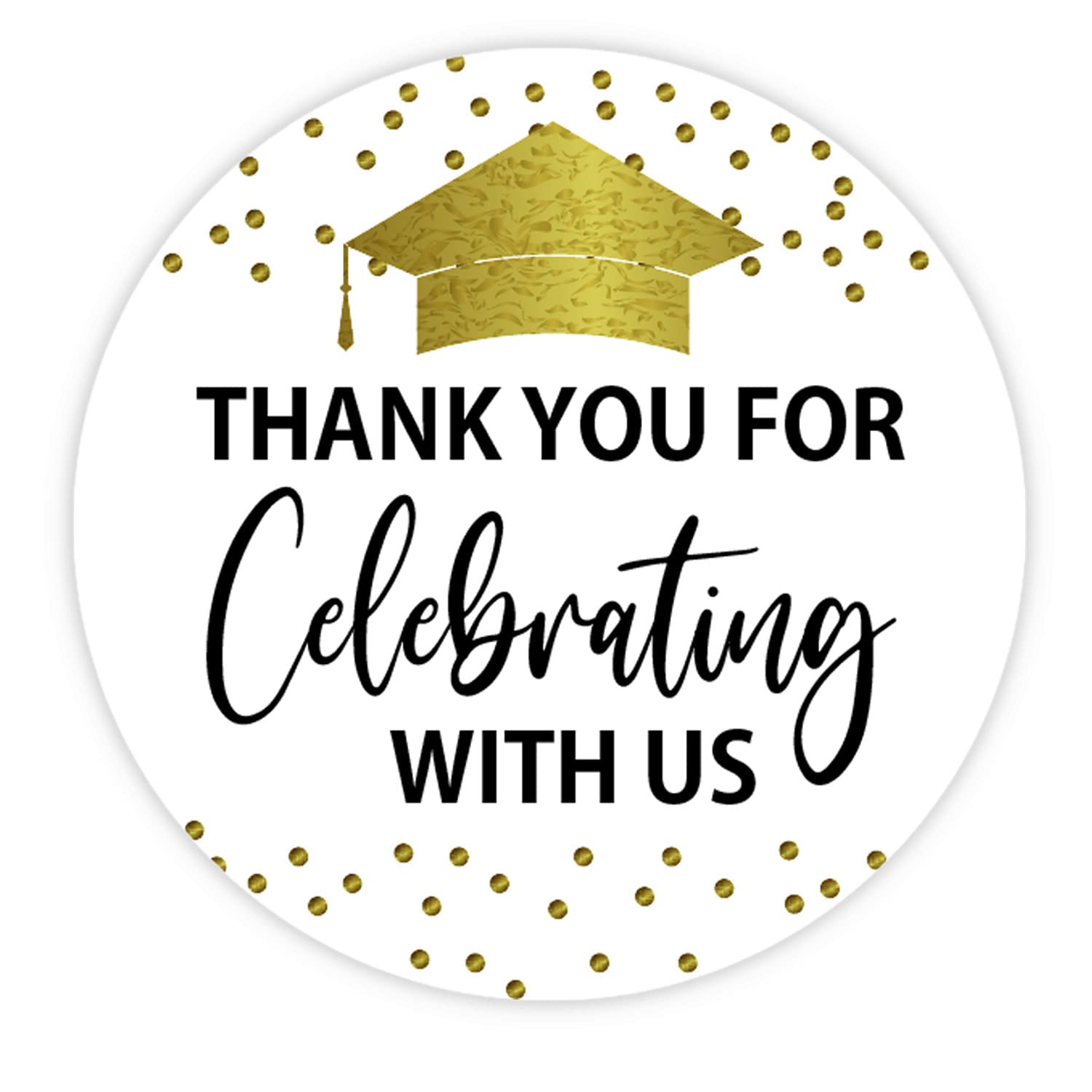 Thank You for Celebrating with Me Stickers, Graduation Favor Stickers, Birthday Favor Stickers, 50 Pieces, 2"