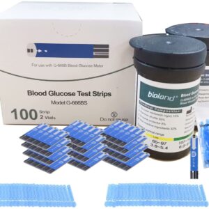 Blood Glucose Test Strips Kit，100 Test Strips and 100 Lancets for G-427B ， Blood Test Strips