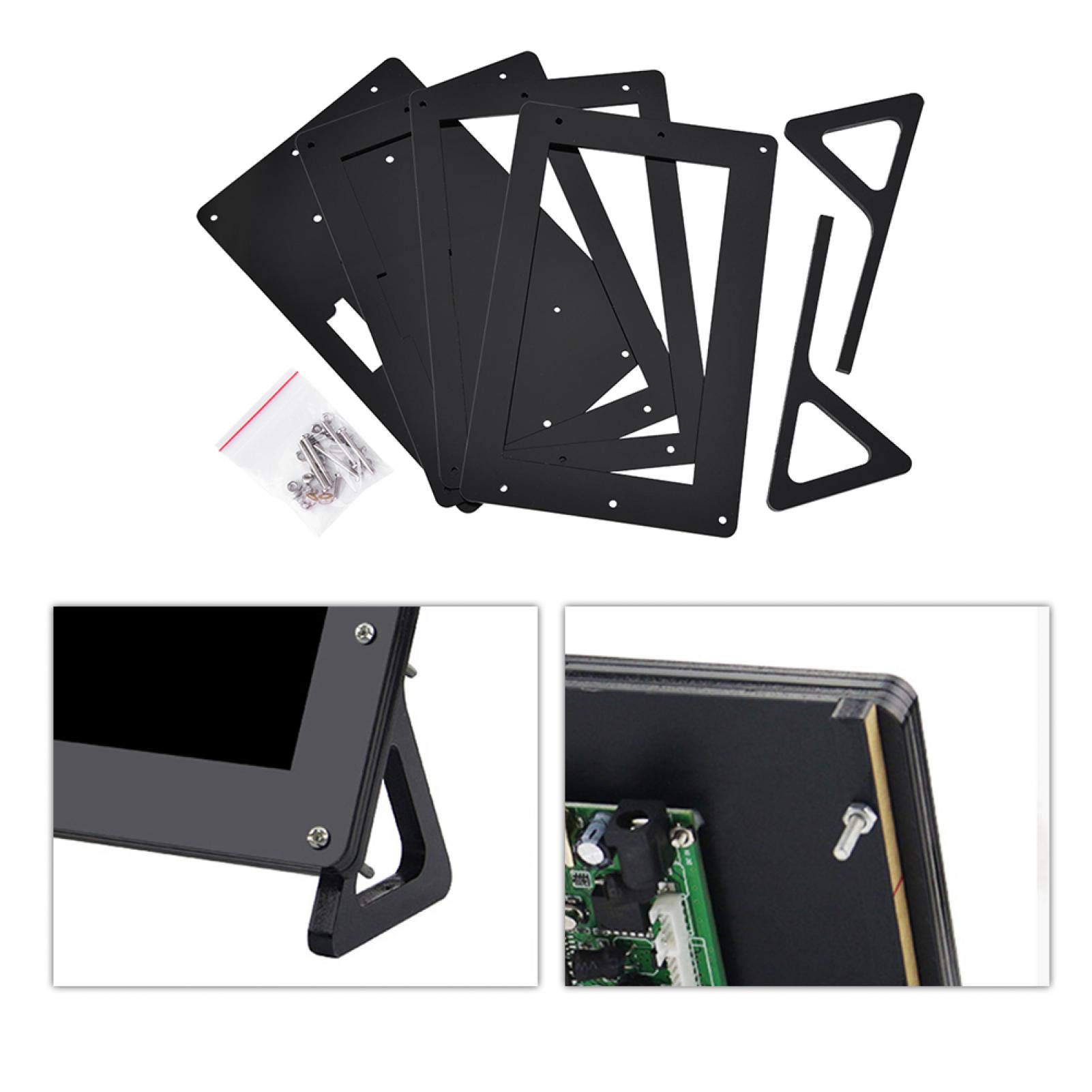 7 Inch Screen Acrylic Shell, 7 Inch Monitor Touch Screen Acrylic Protective Case Shell with Stand Holder for Raspberry Pi 7" Display Screen