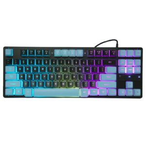 shanrya wired gaming keyboard, wide compatibility ergonomic design wired keyboard detachable keycaps for desktop for notebook computers(dark blue)