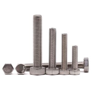 RoyceMart M10-1.5 x 60 mm (6 Pack) Stainless Steel 304 (18-8) Hex Head Screws, Hex Head Bolt, Heagon Head Bolt, Full Thread, Plain Finish, Standard DIN933