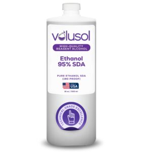 volu-sol denatured ethanol sda 95% (190 proof) for lab & industrial use - pure alcohol cleaning & rubbing solution, trusted by healthcare & veterinary, for external use only - 500 ml/16 oz