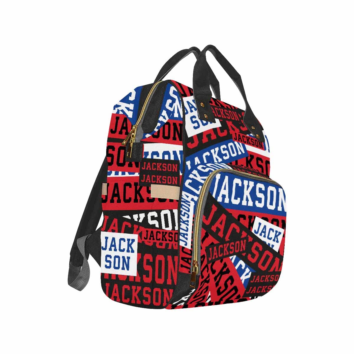 Custom Diaper Bag, Red Black Blue Name Personalized Diaper Backpack Mummy Nursing Baby Bags Shoulders Bag Casual Daypack Travel Bag for Mom Mother's Day