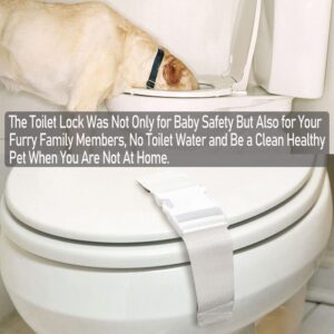 Toilet Locks Baby Proof Child Toddlers, [2 Packs] Sturdy Safety Toilet Lid Seat Proofer Lock for Kids Pets Dog, Easy Installation and Fit Most Toilets Bathroom (White)