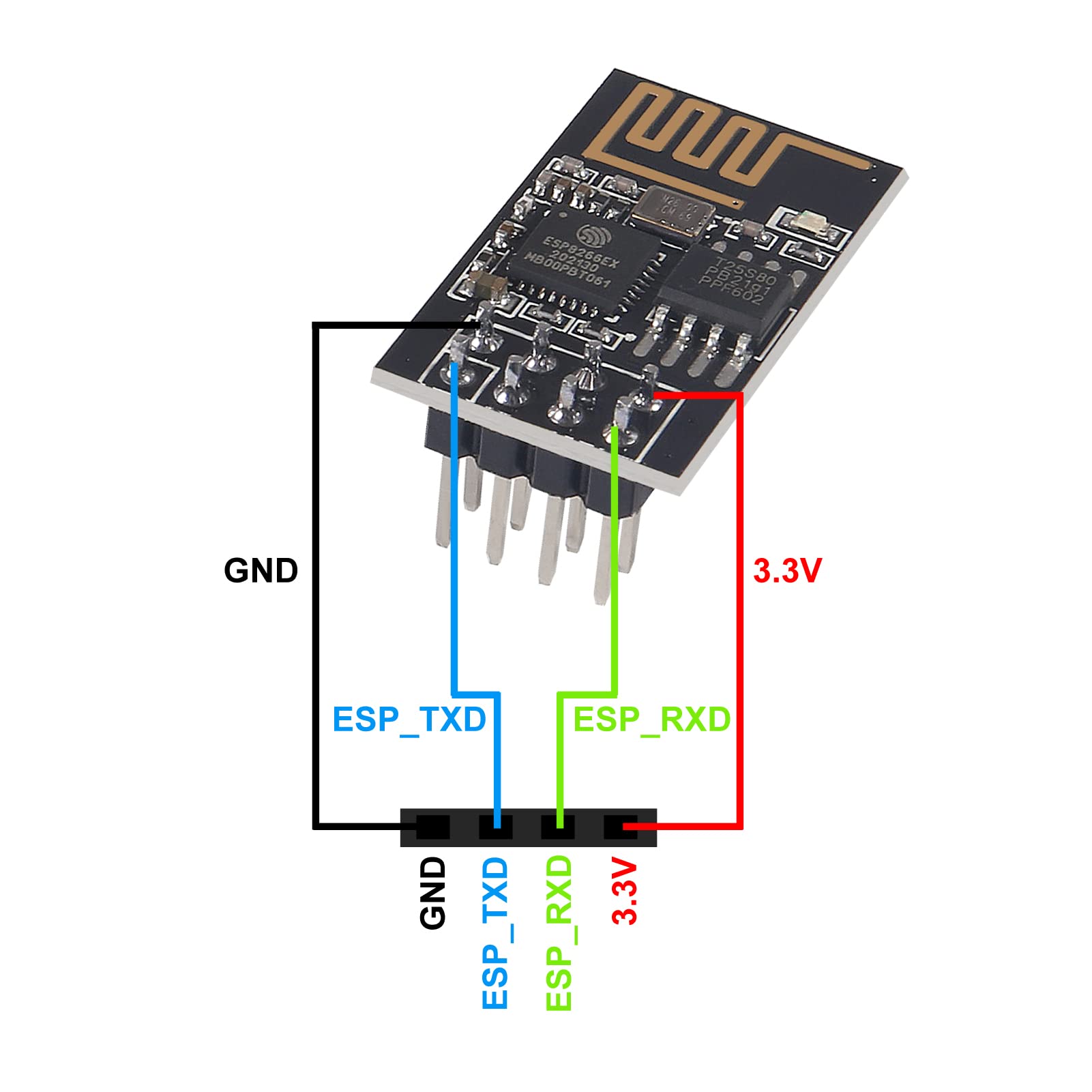 DWEII 10PCS ESP8266 ESP-01S WiFi Serial Transceiver Module 4MB Flash 3.3V Internet of Things WiFi Module Board