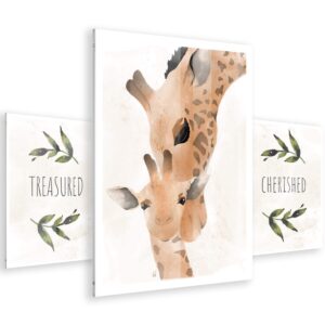 safari nursery decor | jungle nursery decor | giraffe wall art nursery print | set of 3 | unframed 11 x 14 | nursery wall art | nursery wall decor | baby nursery decor | jungle theme nursery decor