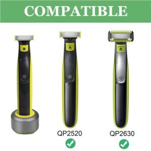 Shaver Razor stand Philips Norelco One Blade QP2520 & QP2630,Aluminum Alloy Men's Shaving Stand Bathroom Sink, Desk, Counter, Dresser, or Travel (Gray+Green), Green+Black,Silver+Black,Gray+Green