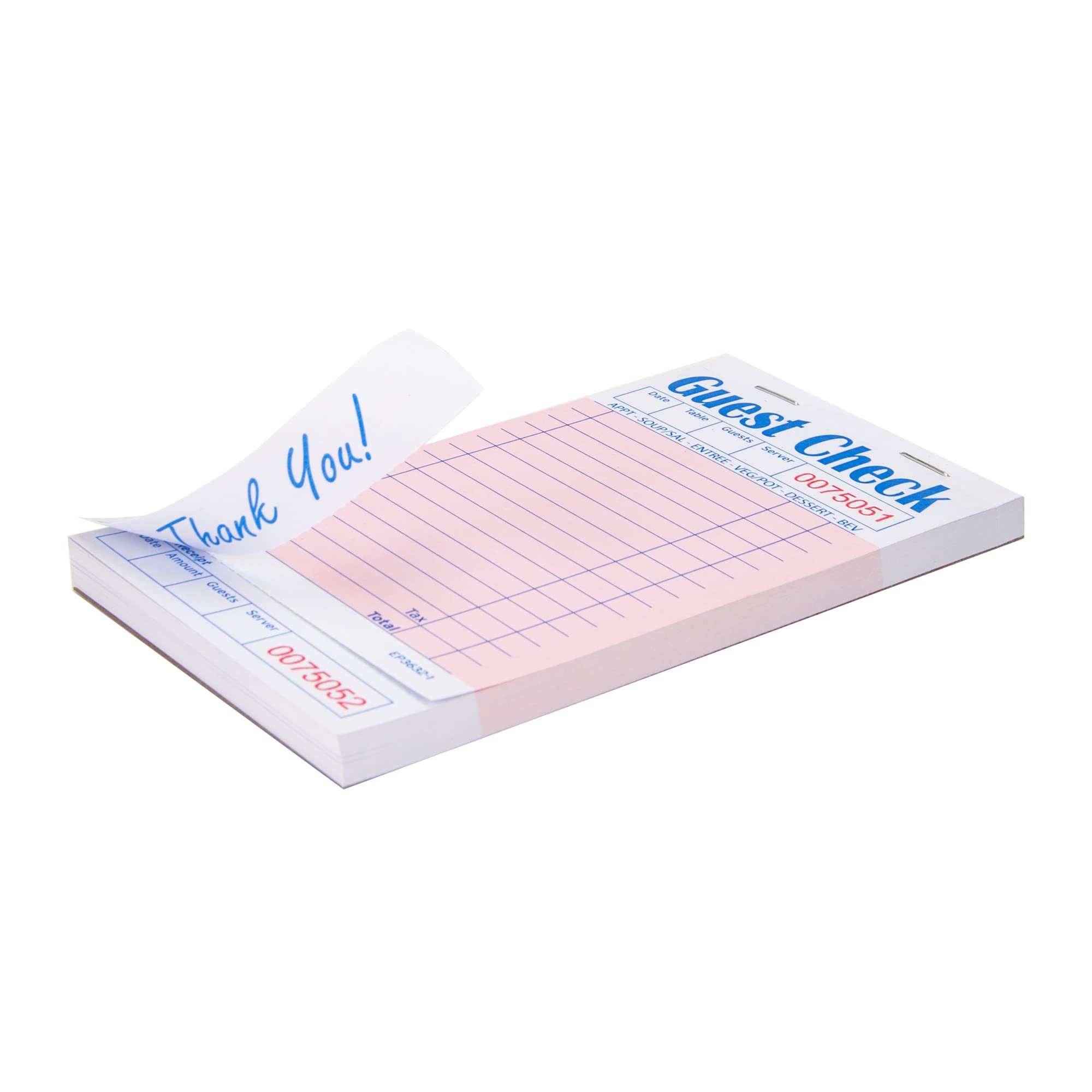 DGBDPACK Guest Check Pads EP-3632-1 (20 Pads), Total 1000 Pink Waitress Notepad, Server Order Pads