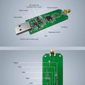 Wireless USB Dongle,Universal Zigbee Gateway Adapter with Antenna,for Home Assistant,Open HAB,etc,Zigbee 3.0 USB Dongle Plus