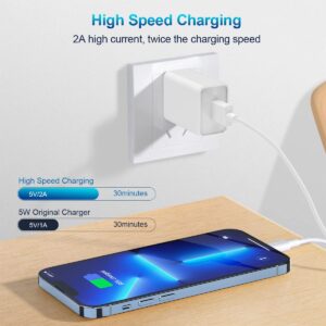 iPhone Fast Charger with Cable, ZNOOGRN 20W USB Power Charger with 6.6FT USB to Ligh-tning Cable Fast Charger for iPhone 13/12 Pro/11/XS/Max/XR/X/SE iPad