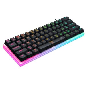 redragon k605 alien giant mechanical gaming keyboard, super big 61 keys & outemu blue switch, rgb led backlit ergonomic wired type-c full key conflict free anti-ghosting nkro keyboard