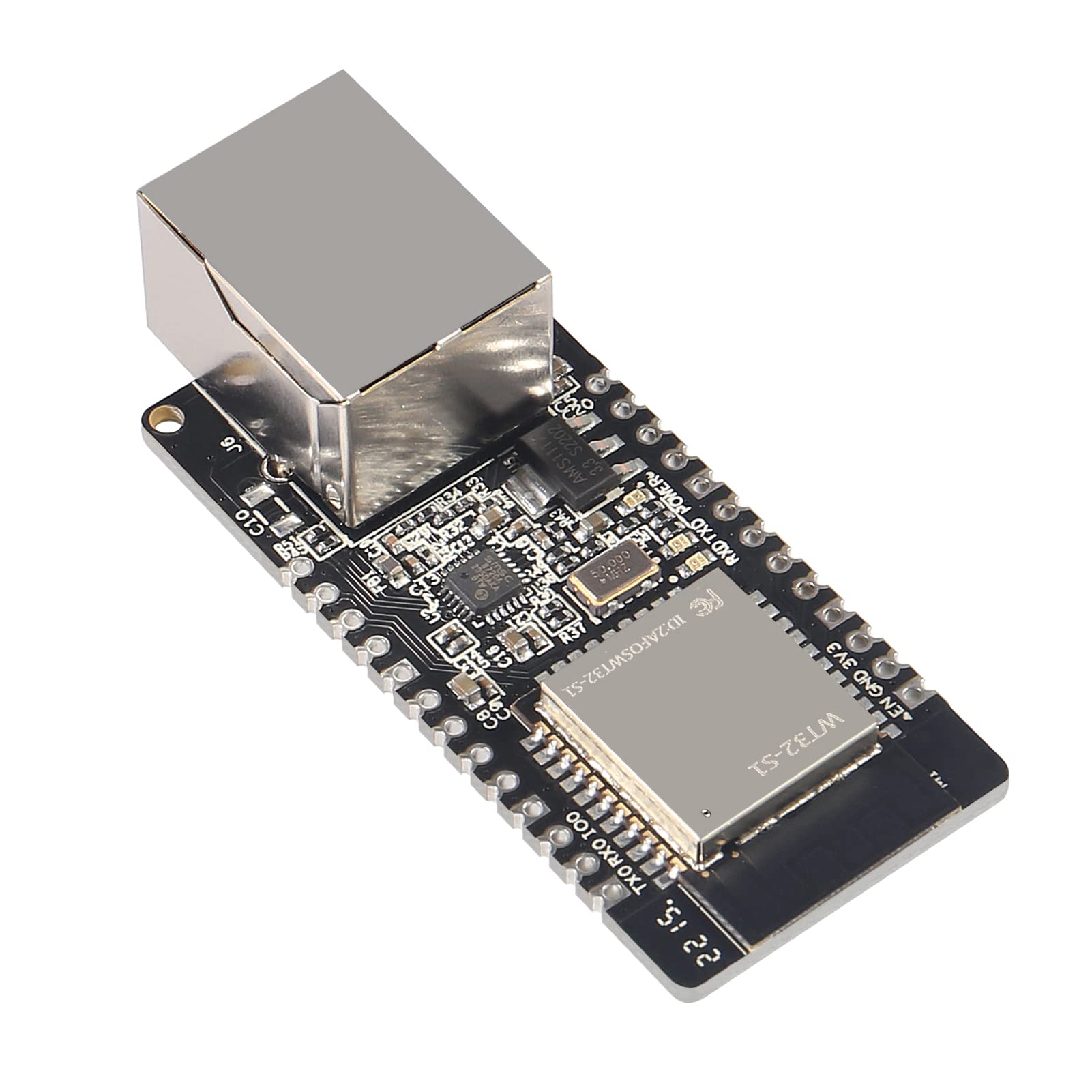 DWEII WT32-ETH01 ESP32 Module Ethernet WiFi Bluetooth Development Board WT32-ETH01 Embedded Serial Port to Ethernet Converter Serial to WiFi&Bluetooth MCU Module Pack of 1