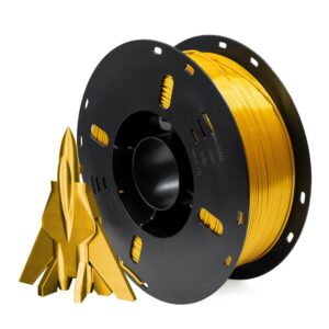 filabees pla 3d printer filament, pla filament 1.75mm dimensional accuracy +/- 0.02 mm, 1kg spool (2.2lbs),1.75 mm, fit most fdm printer,silk gold