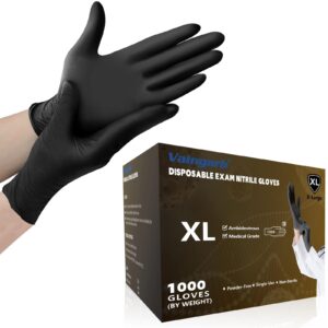 vaingarb black nitrile gloves disposable latex free,powder-free,medical exam gloves 1000 count x-large 5 mil for industry working,house cleaning,food prep