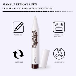 KYDA 2 Pcs Makeup Remover Pen, Makeup Cleanser Eraser Pen, Non-irritating Disposable Makeup Fix Pen, Make Up Corrector Pen for Eyes Lips Face, Correct Makeup Mistakes