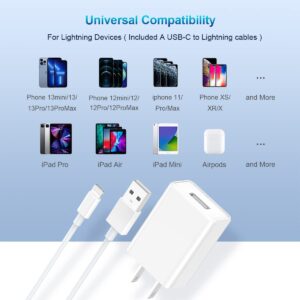 iPhone Fast Charger with Cable, ZNOOGRN 20W USB Power Charger with 6.6FT USB to Ligh-tning Cable Fast Charger for iPhone 13/12 Pro/11/XS/Max/XR/X/SE iPad