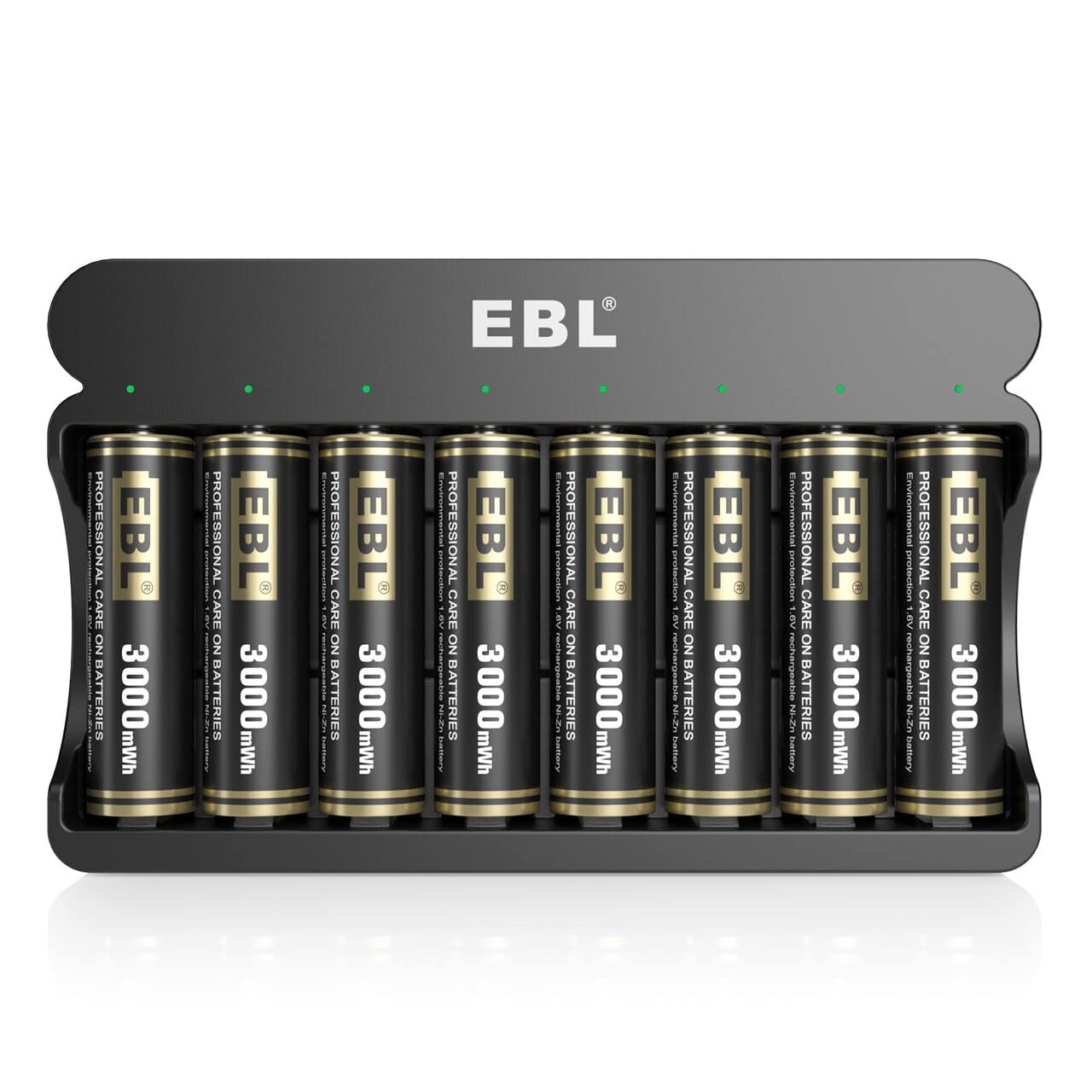 EBL 8 Pack Rechargeable Lithium AA Batteries with Charger and 8 Pack Rechargeable Ni-Zn AA Batteries with Charger