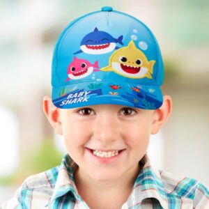 Nickelodeon Toddler Boys’ Baby Shark Hat – Adjustable Baseball Cap (2T-4T), Size 2-4T, Baby Shark White/Blue