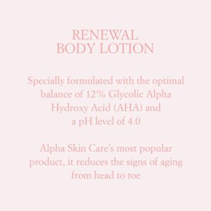 Alpha Skin Care Anti-Aging Moisturizing Body Wash with Glycolic Alpha Hydroxy Acid (12 oz) + Renewal Body Lotion with 12% Glycolic Alpha Hydroxy Acid (12 oz) Bundle