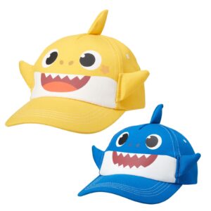 Nickelodeon Baby Shark Mommy or Daddy and Me Hat – Boys’ and Girls’ Matching Adult and Toddler Hat, Size Age 2-4T, Dad - Baby Shark BlueYellow