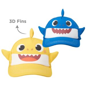 Nickelodeon Baby Shark Mommy or Daddy and Me Hat – Boys’ and Girls’ Matching Adult and Toddler Hat, Size Age 2-4T, Dad - Baby Shark BlueYellow