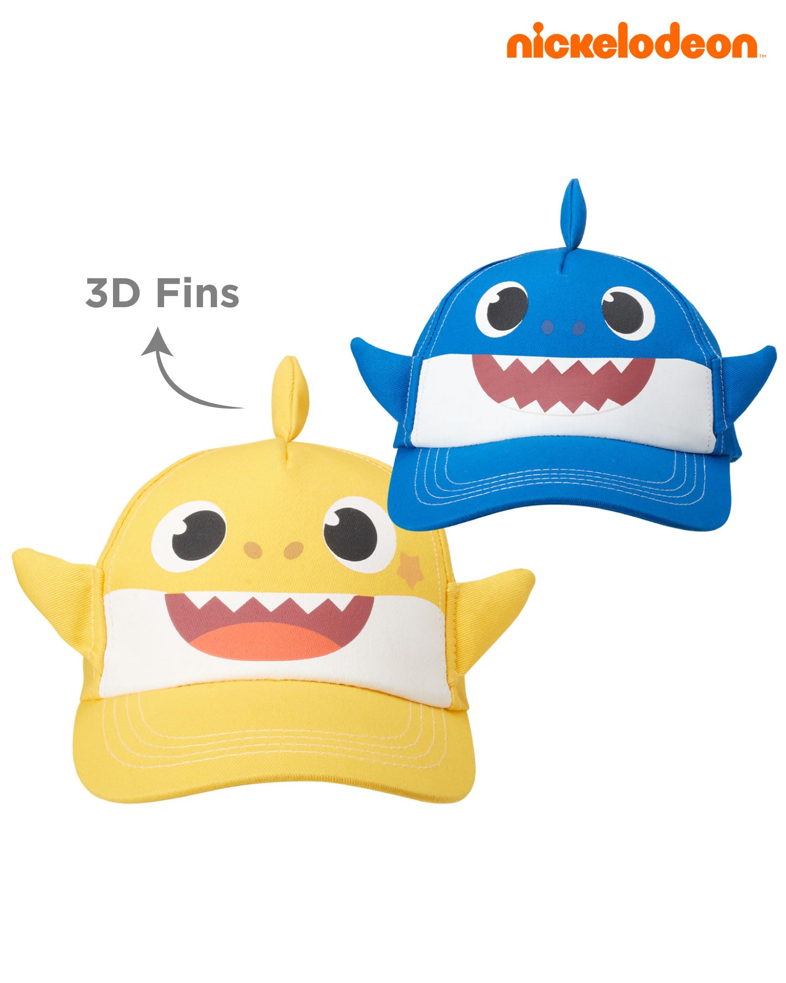 Nickelodeon Baby Shark Mommy or Daddy and Me Hat – Boys’ and Girls’ Matching Adult and Toddler Hat, Size Age 2-4T, Dad - Baby Shark BlueYellow