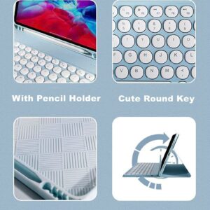 QIYIBOCASE Galaxy Tab S6 Lite 2024/2022/2020 Keyboard Case with S Pen Holder, Magnetic Detachable Round Keys Keyboard Case for S6 lite (SM-P620/P625/P613/P619/P615/P610) (Pink)