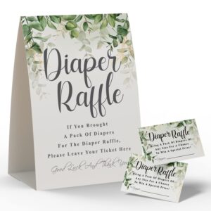 diaper raffle tickets for baby shower sign，baby shower invitations with diaper raffle cards - baby gender neutral tickets(1 sign with 50 raffle tickets) toctose023