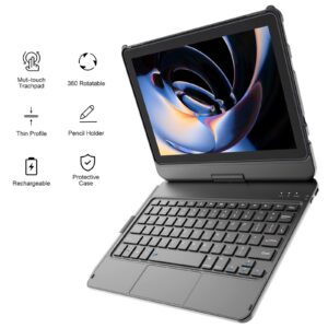 Touch Keyboard for All-New Kindle Fire HD10 Tablet&Fire HD 10 Plus(Only Compatible 11th Generation,2021 Release)10.1"-360° Rotatable Touchpad Keyboard Case,Thin&Protective for Fire HD 10 tablet(2021)