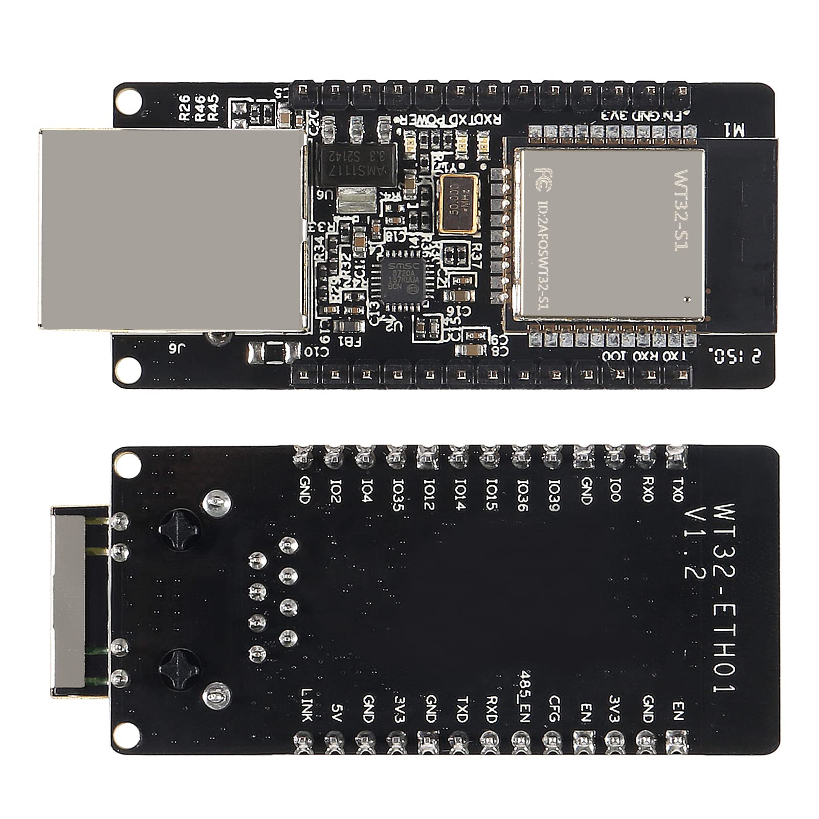 DWEII 2 Pack WT32-ETH01 ESP32 Module Ethernet WiFi Bluetooth Development Board WT32-ETH01 Embedded Serial Port to Ethernet Converter Serial to WiFi&Bluetooth MCU Module