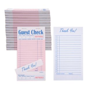 dgbdpack guest check pads ep-3632-1 (20 pads), total 1000 pink waitress notepad, server order pads