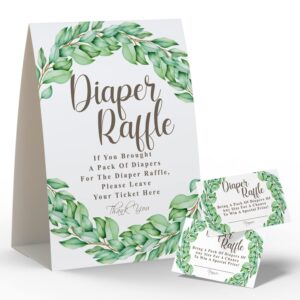 diaper raffle tickets for baby shower sign，baby shower invitations with diaper raffle cards - baby gender neutral tickets(1 sign with 50 raffle tickets) toctose027