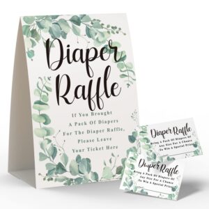 diaper raffle tickets for baby shower sign，baby shower invitations with diaper raffle cards - baby gender neutral tickets(1 sign with 50 raffle tickets) toctose022