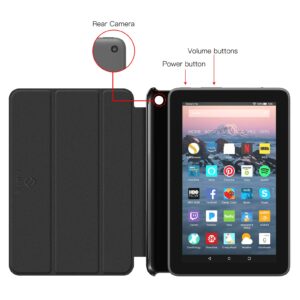 Fintie Slim Case for All-New Fire 7 Tablet (12th Generation, 2022 Release) - Ultra Lightweight Slim Shell Stand Cover with Auto Wake/Sleep, Black