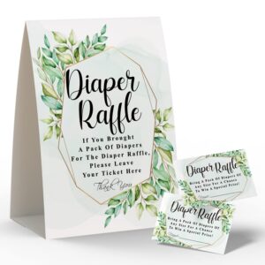 diaper raffle tickets for baby shower sign，baby shower invitations with diaper raffle cards - baby gender neutral tickets(1 sign with 50 raffle tickets)toctose026