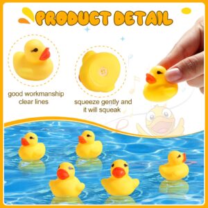 Teling 200 Pcs Mini Rubber Ducks in Bulk Yellow Tiny Baby Shower Ducks Float Squeak Bathtub Duckies Preschool Bath Toy for Birthday Party Gift(Yellow)