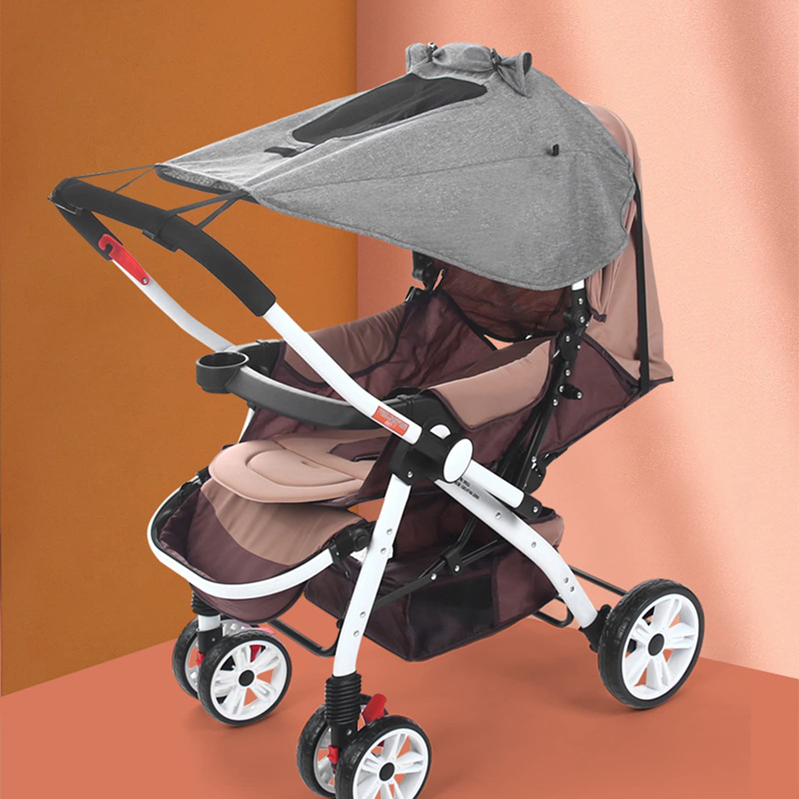 SOONHUA Stroller Sun Shade, Universal Stroller Sunshade, Waterproof Sun Protection Stroller Shade Cover Anti-UV 50+ with Viewing Window Best for High Landscape Stroller