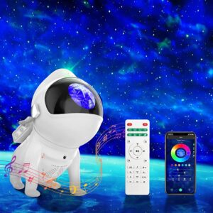 star projector space dog, elec3 galaxy projector for bedroom remote control, bluetooth speaker and white noise night light projector smart sky projector for kids game room home theater ceiling decor