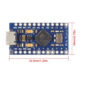 DWEII Pro Micro Atmega32U4 5V 16MHz Module Board Micro USB Pro Micro Development Board Microcontroller Pack of 5