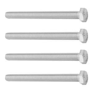 bettomshin 4pcs m8 x 90mm hex bolts, 304 stainless steel 1.25mm thread pitch fully threaded metric hex head screw bolts, hexagon screw bolt, hex tap bolts, silver, a2-70 (overall size 95.3x13x13mm)